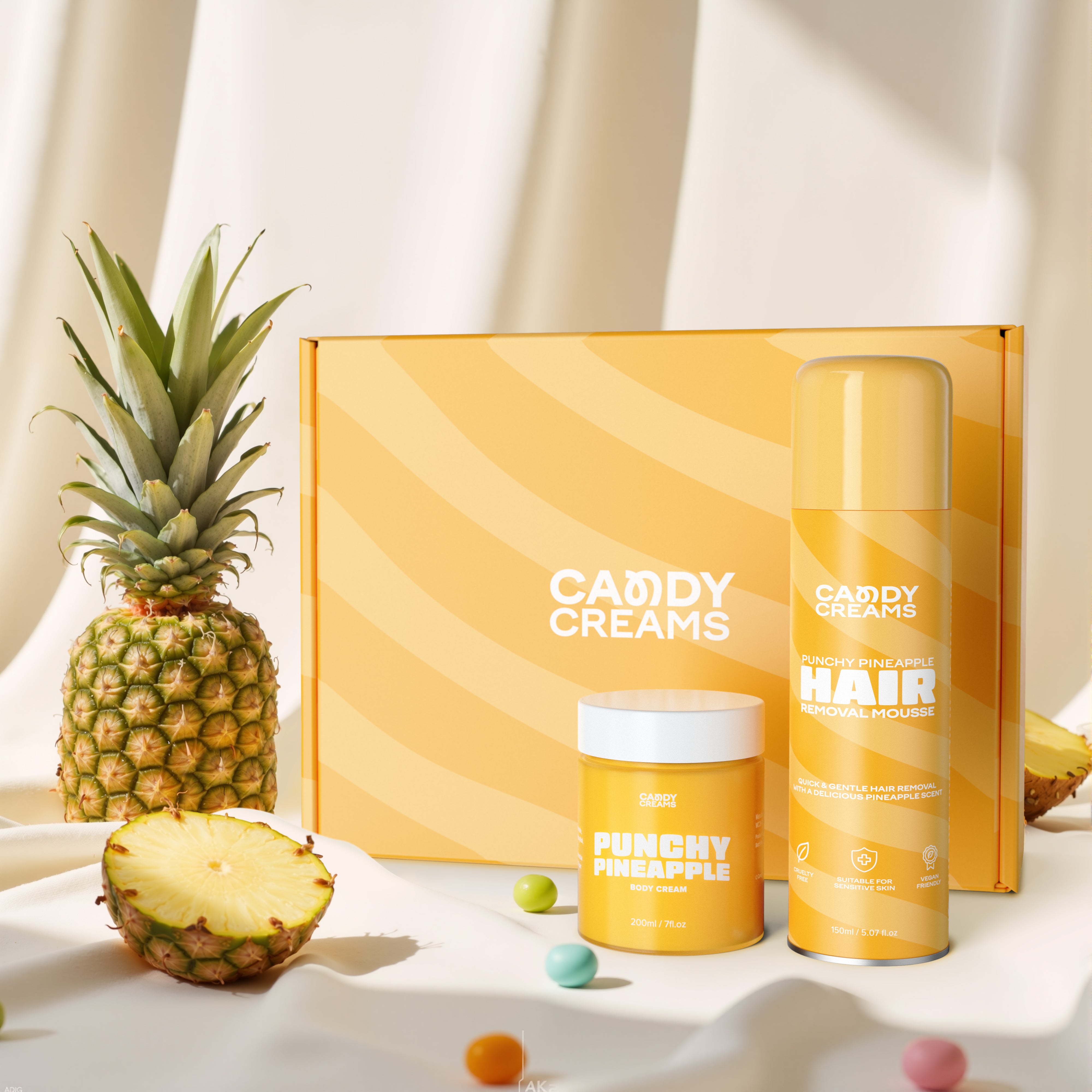 Punchy Pineapple Hair Removal Mousse + Body Cream Bundle